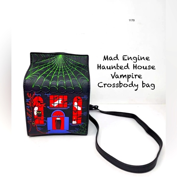 MAD Engine | Bags | Mad Engine Black And Green Haunted House Crossbody ...